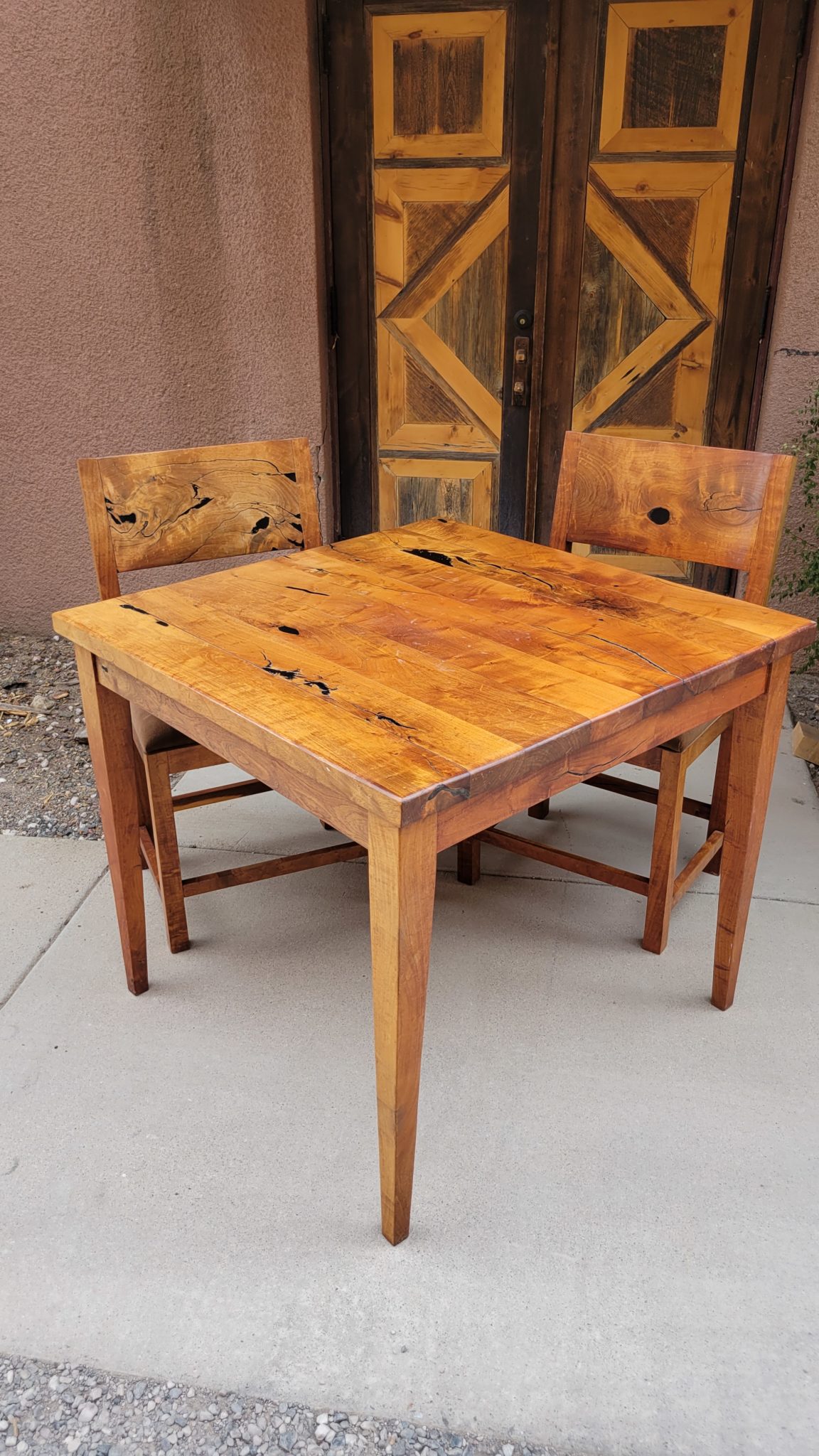 Mesquite Counter Height Dining Table w/ Two Chairs | WHF Jerome
